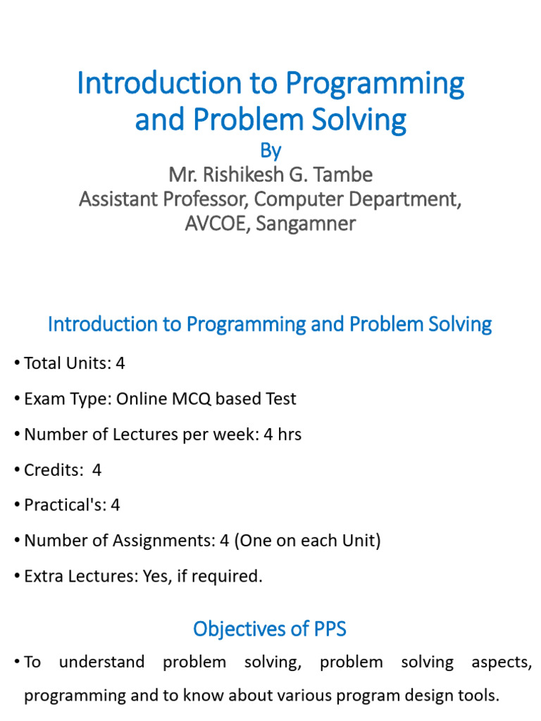 Unit I PPS | PDF | Programming Language | Programming