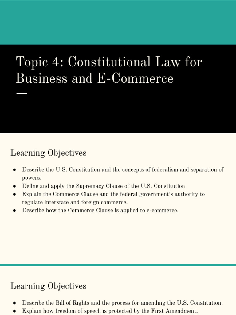 Constitutional Law for E-Commerce Business | PDF | Due Process Clause ...