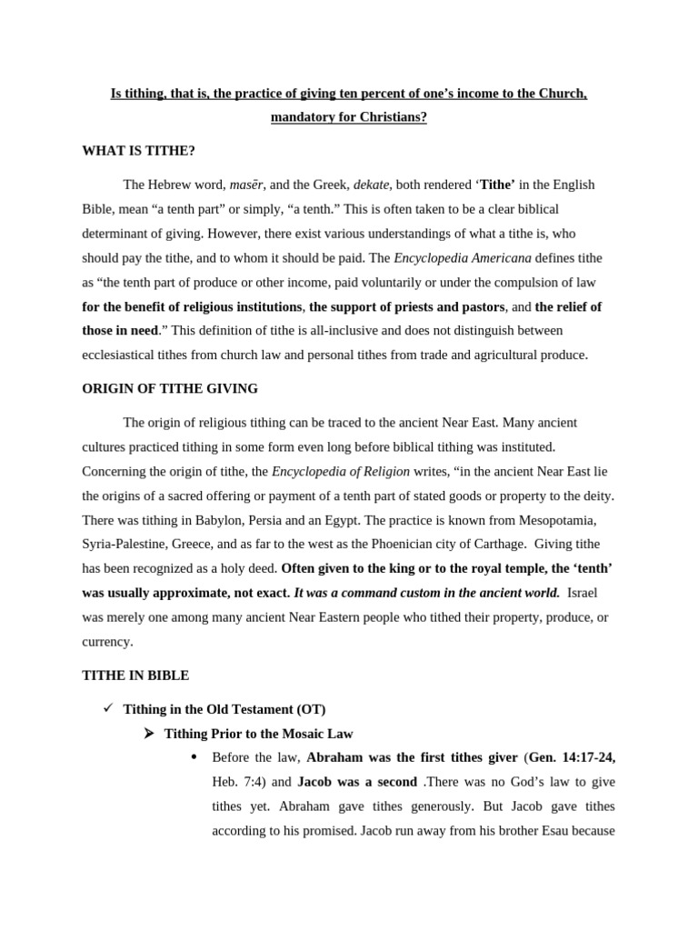 Understanding Christian Tithing Practices | PDF | Tithe | Jesus