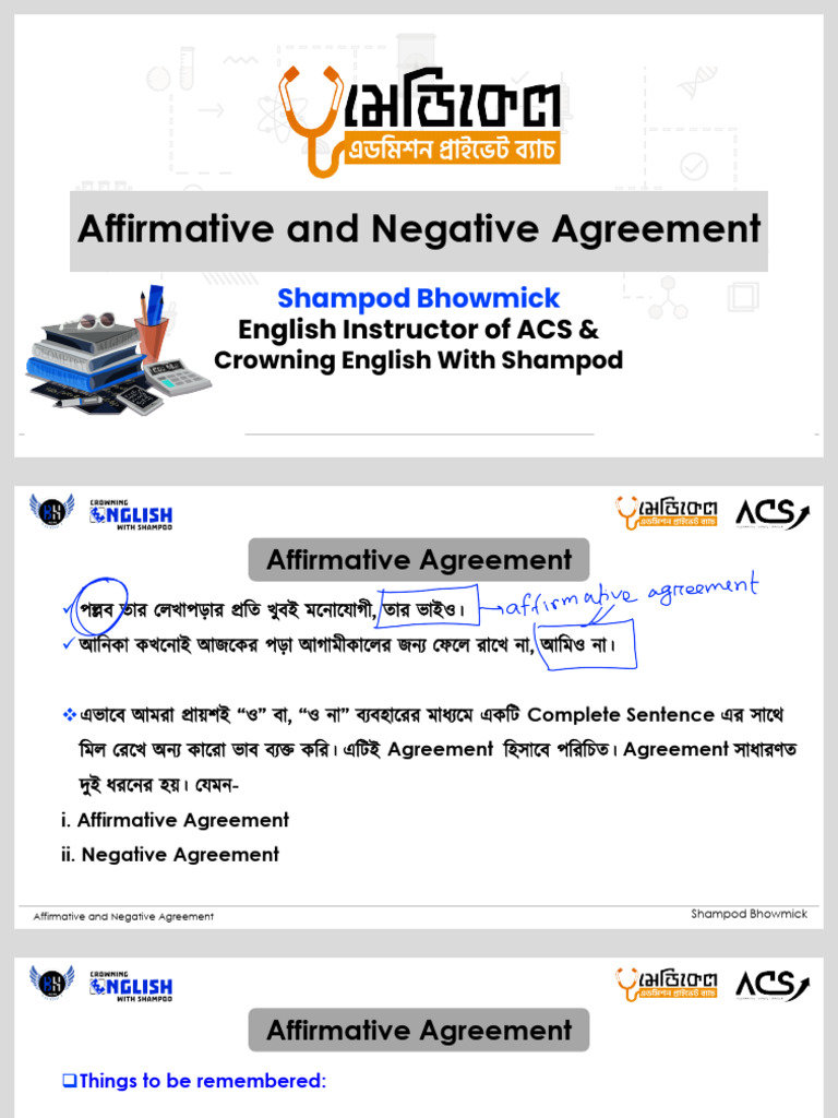 Affirmative-and-Negative-Agreement-invert | PDF | Verb | Grammar
