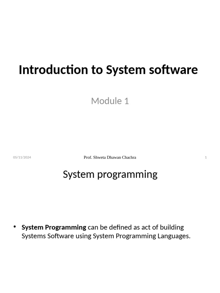 Introduction To System Software - 20.7.2023 | PDF | Computer Program | Programming