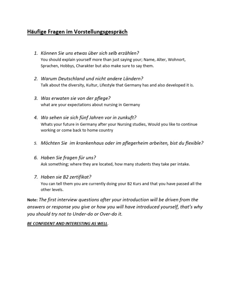 Common Interview Questions | PDF