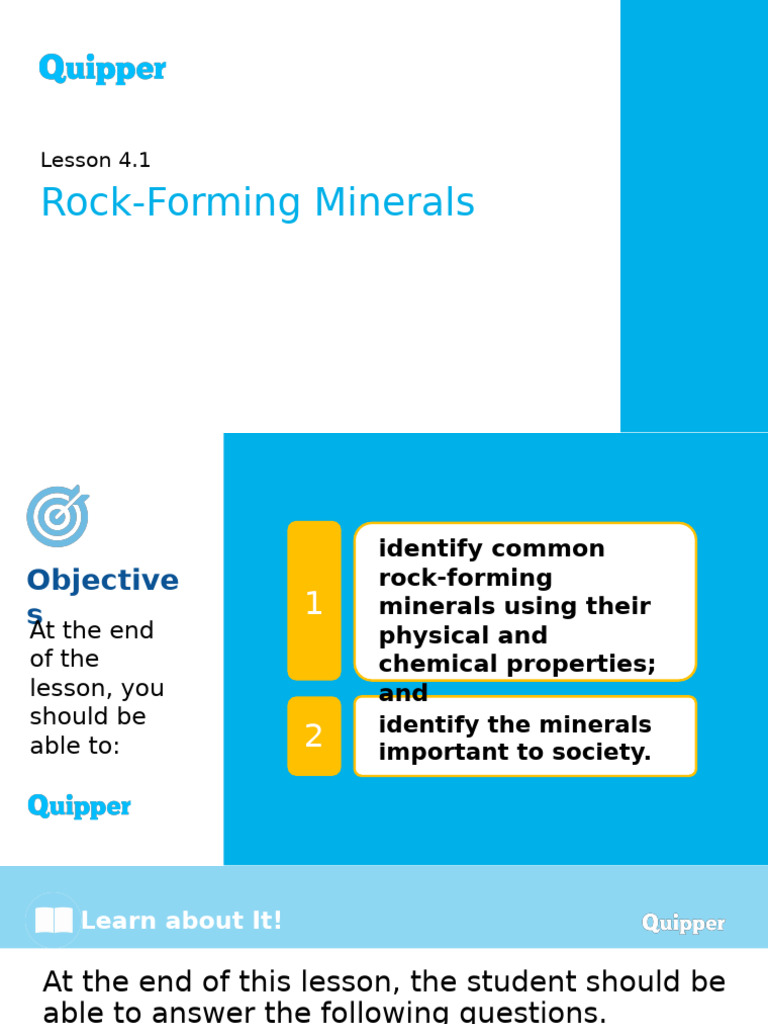 Earth Science SHS 4.1 Rock Forming Minerals PPT NEw | PDF | Minerals ...