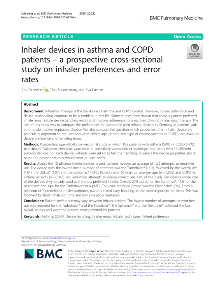 (Descriptive) Inhaler Devices in Asthma and COPD Patients - A ...