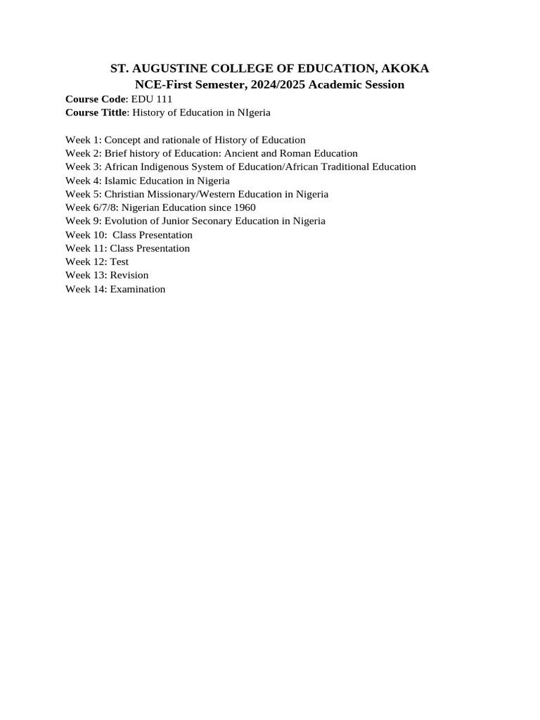 EDU 111 Outline | PDF