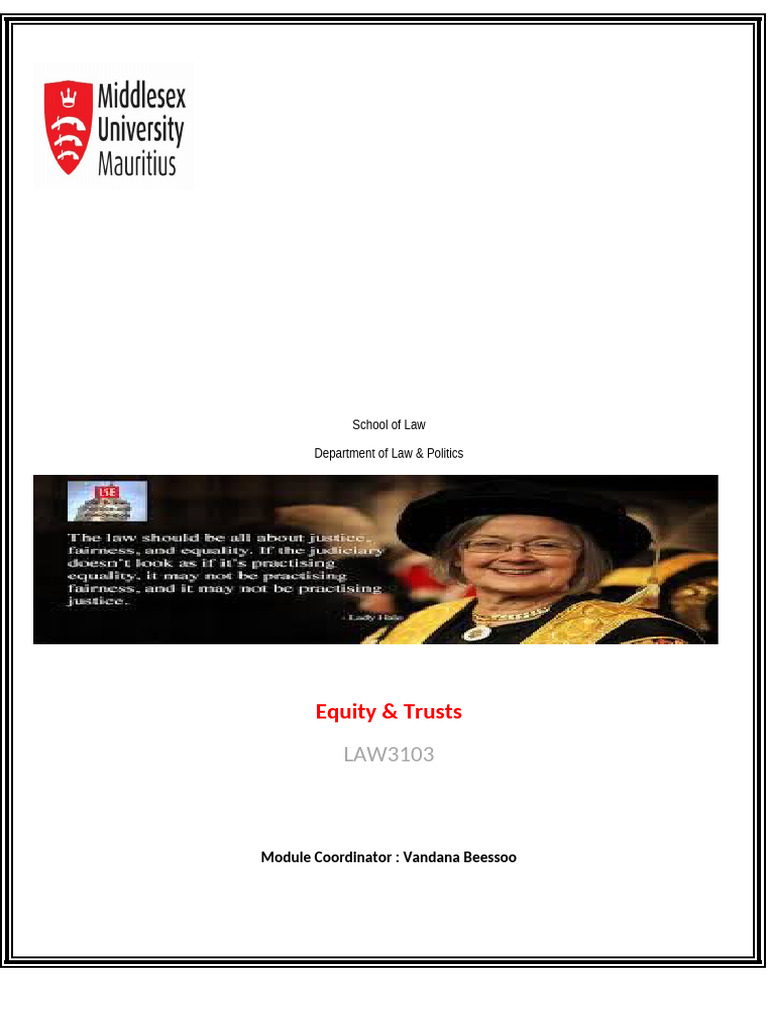 Equity and Trust Module Handbook for Academic year 2024-2025 | PDF ... Equity and Trust Module Handbook for Academic year 2024-2025 | PDF ...