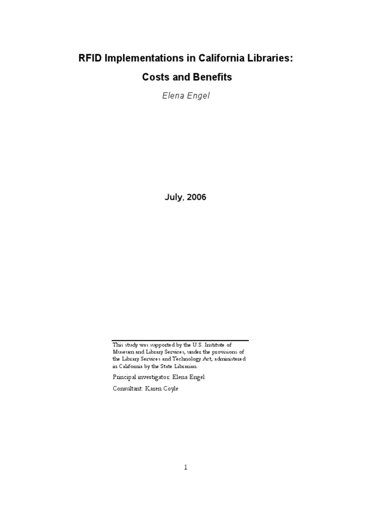 Rfid Costs Benefits | PDF | Radio Frequency Identification | Libraries