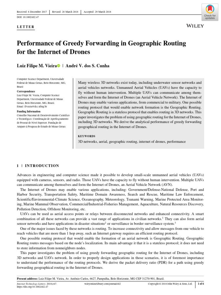 Performance of Greedy Forwarding in Geographic Routing | PDF | Routing ...
