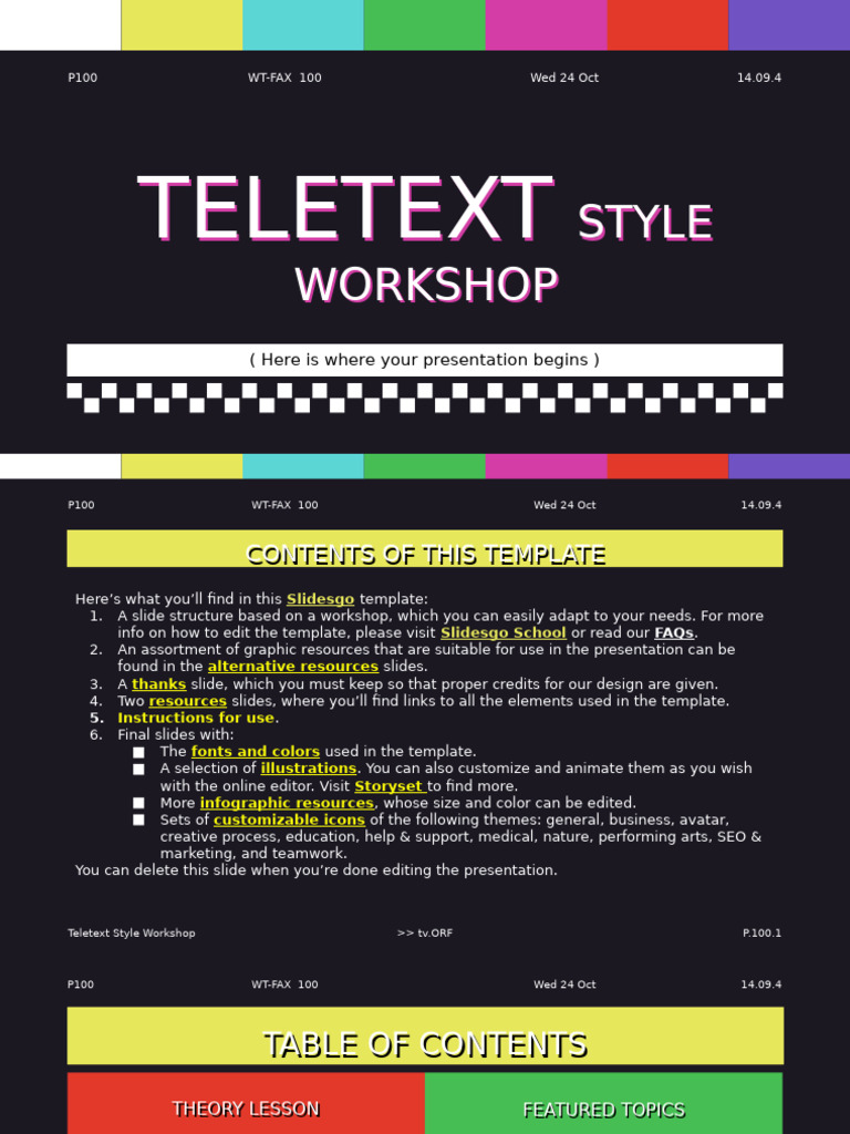 Teletext Style Workshop XL by Slidesgo | PDF | Planets | Planets In ...