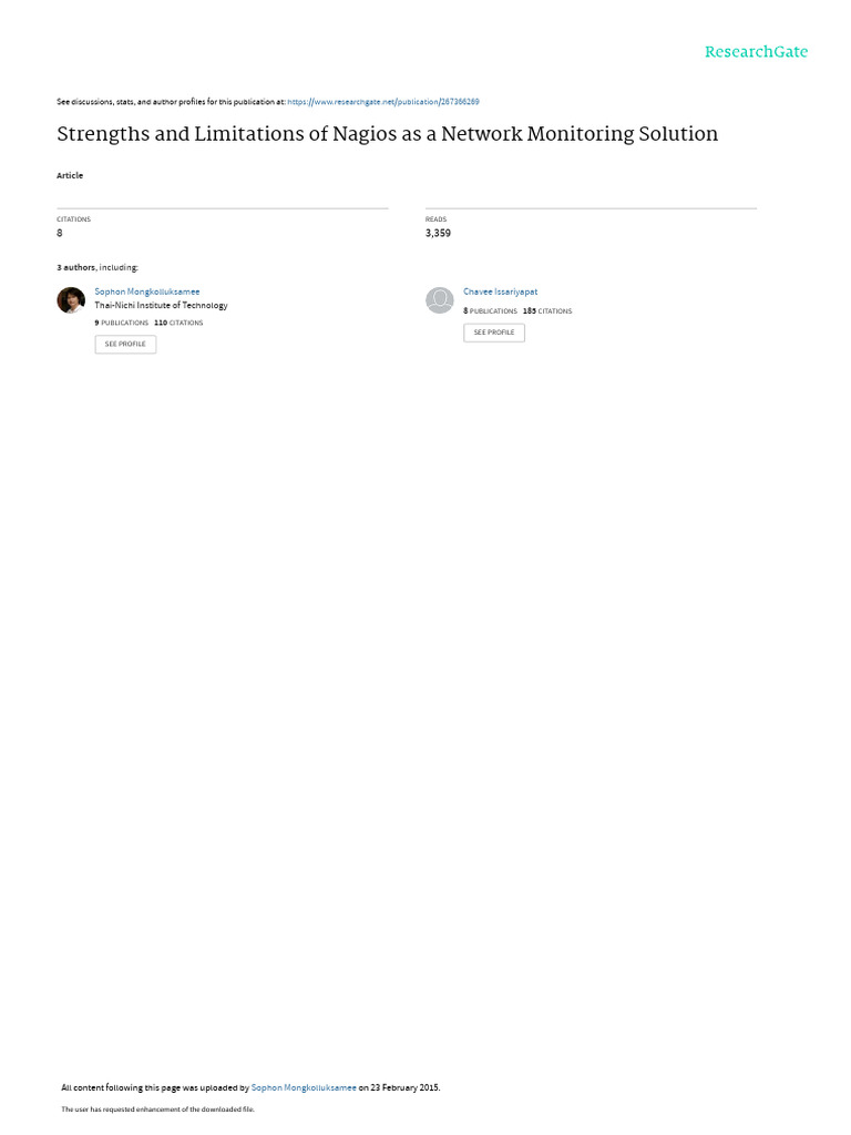 Strengths - and - Limitations - of - Nagios - As - A - Network - M 2 | PDF | Computer Network ...