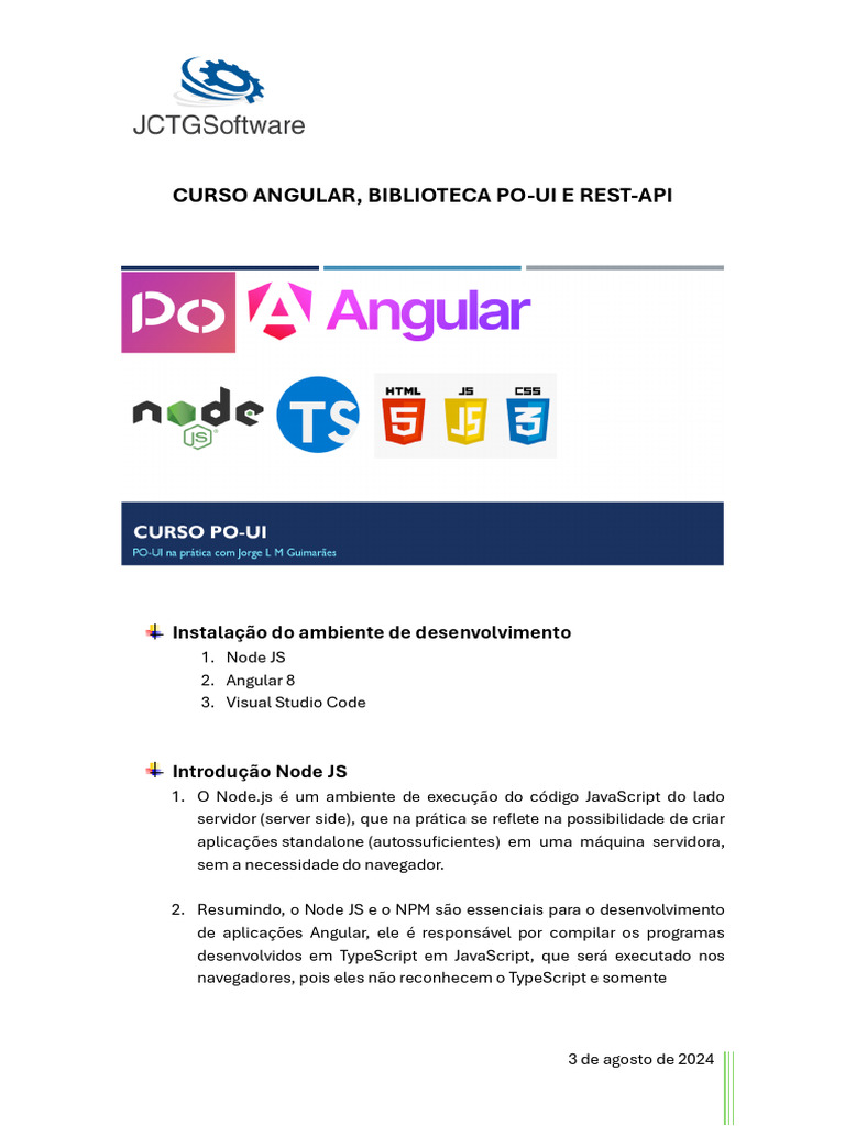 Treinamento Angular | PDF | Informática | Engenharia de Software
