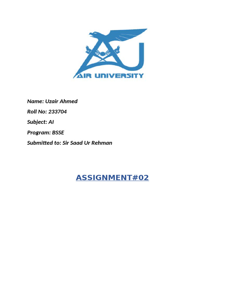 AI Assignment#02 | PDF