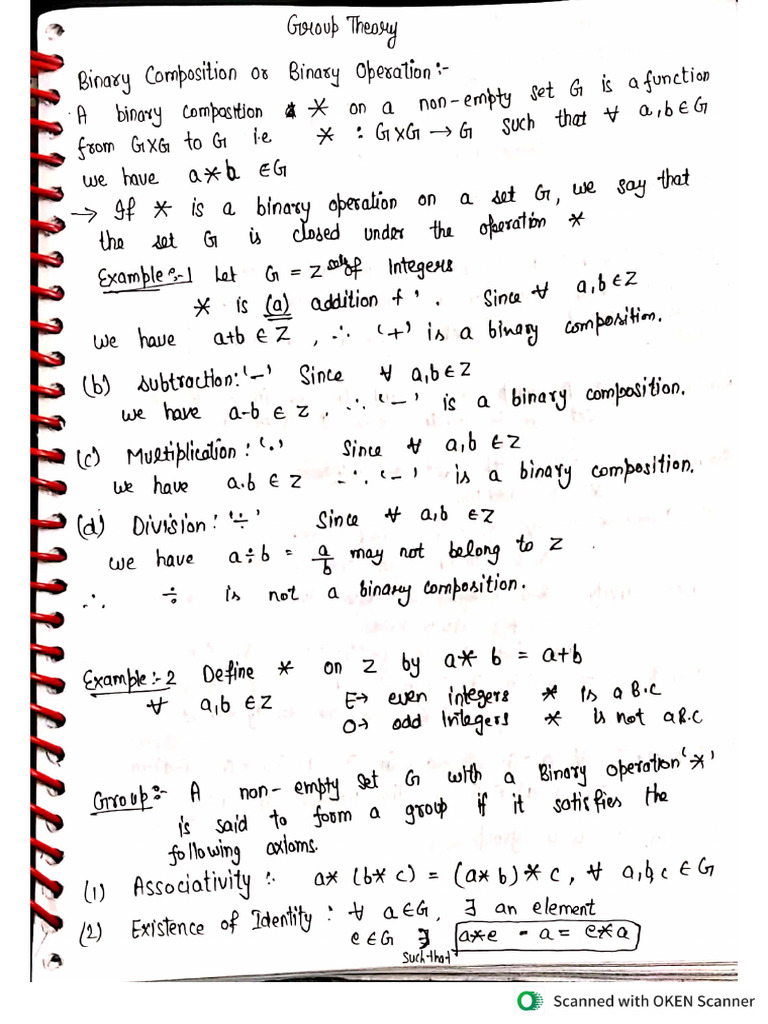 GROUP THEORY Notes | PDF