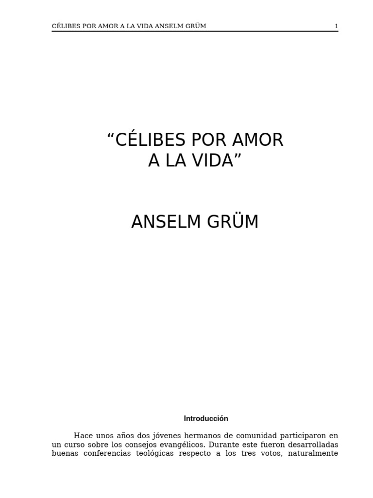 Celibato: Significado y Realización | PDF | Amor | Celibato
