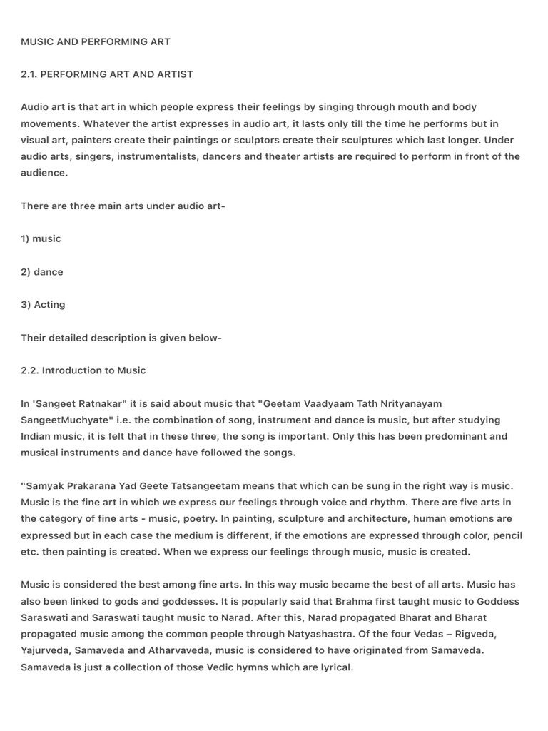 Music and Performing Art | PDF | Sound