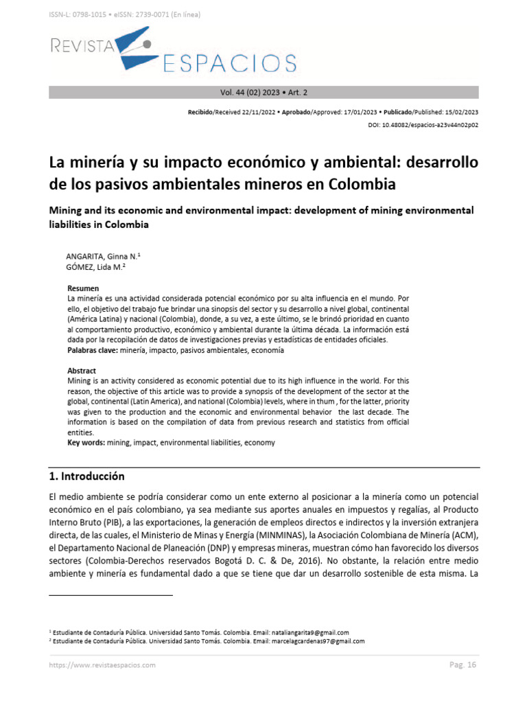 Mineria Colombia Impacto Ambiental | PDF | Minería | Colombia