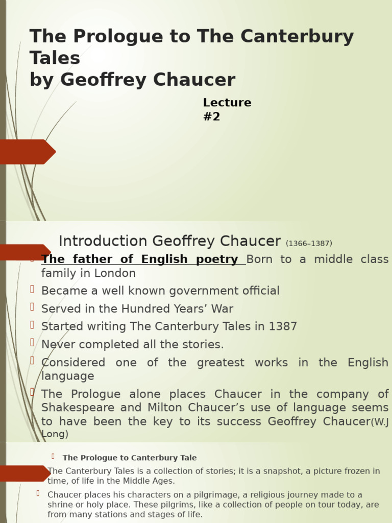The Prologue To The Canterbury Tales 08102024 041711pm | PDF | The ...