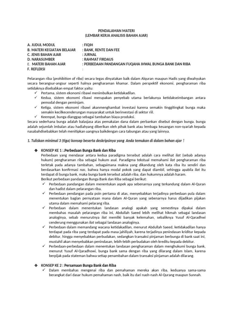 Bunga Bank vs Riba: Perspektif Fiqih | PDF | Hukum
