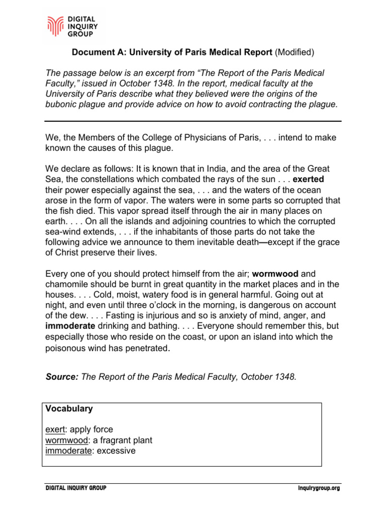 Understanding The Black Death Student Materials | PDF | Black Death ...