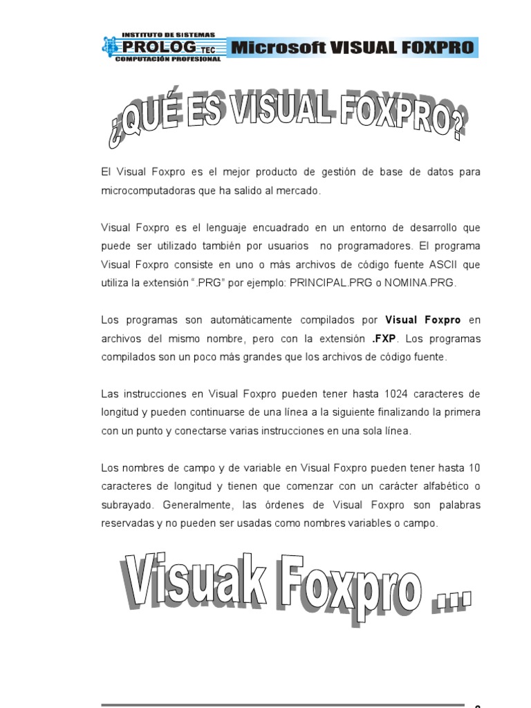 Manual de Visual Foxpro | PDF | Compilador | Archivo de computadora