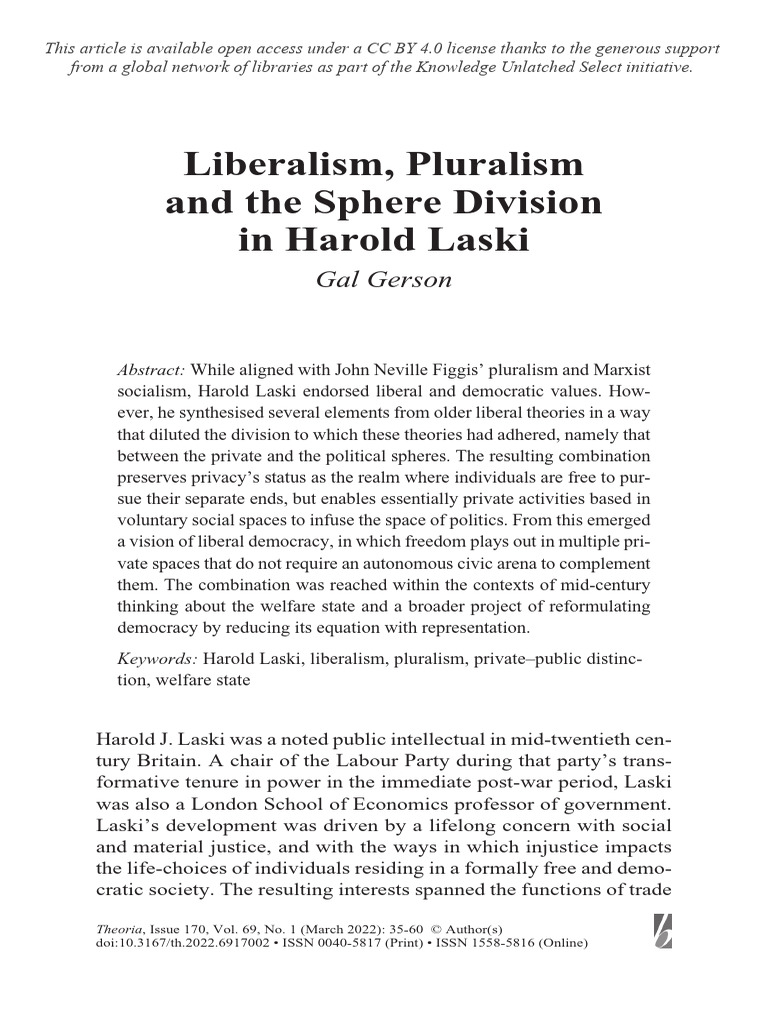 Laksi Pluralism | PDF | Liberalism | Pluralism (Political Philosophy)