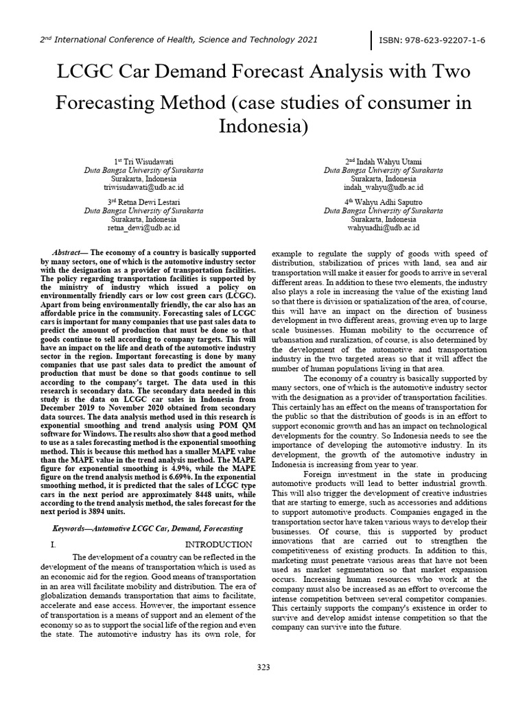 LCGC Car Demand Forecast Analysis With Two Forecasting Method (Case ...