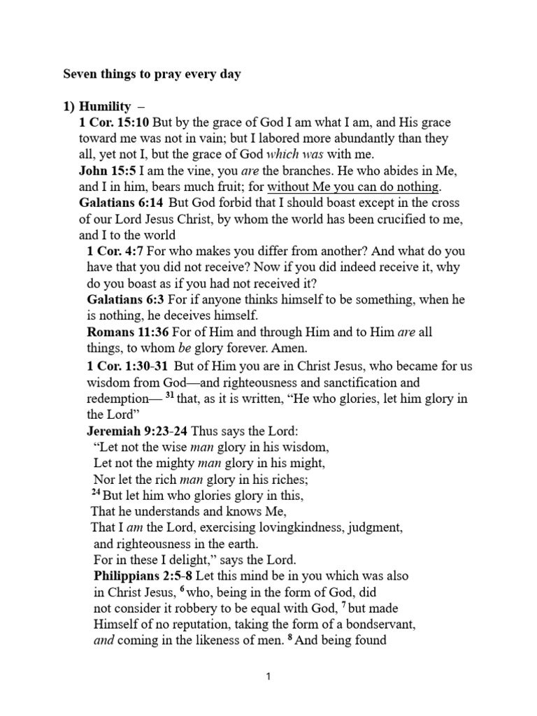 Daily Prayer Guide: 7 Key Focus Areas | PDF | Glory (Religion) | Jesus