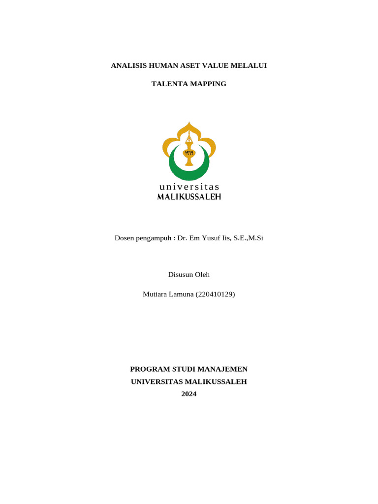 Analisis Human Asset Value melalui Talenta Mapping | PDF