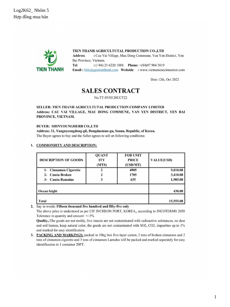 CH NG T XK - Nhóm 5 - Log2K62 | PDF