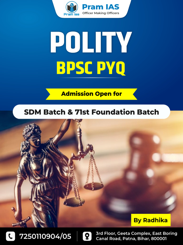 BPSC PYQ Polity English Pram IAS 8effab22 6756 4a56 Ae46 31a94774cf56 | PDF | Bill (Law ...