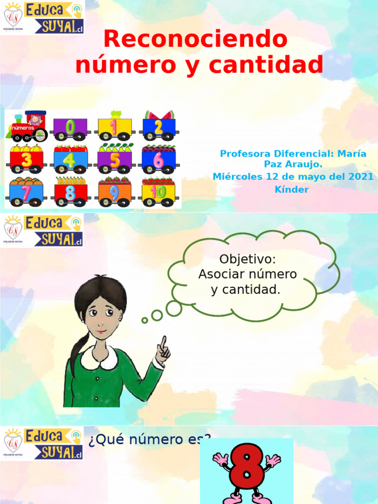 Asociar Números y Cantidades en Kínder | PDF