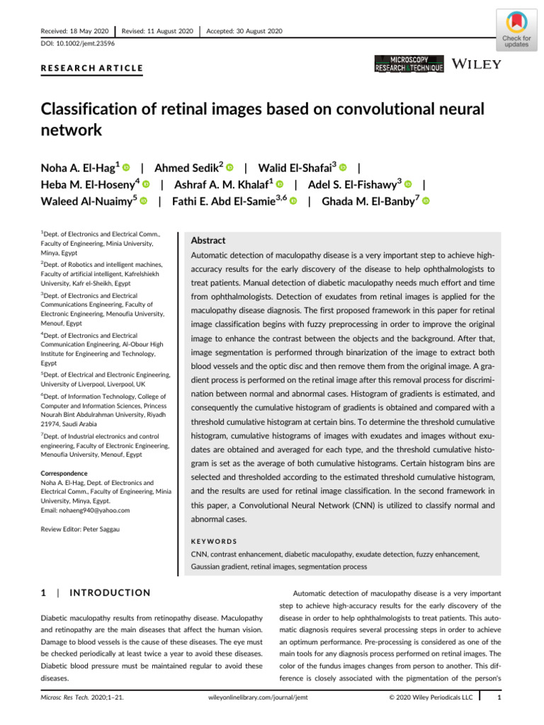 Classification of Retinal Images CNN | PDF | Image Segmentation | Retina
