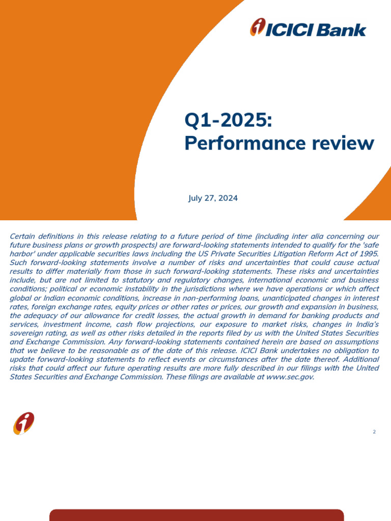 Investor Presentation Q1 FY2025 | PDF | Loans | Income Statement