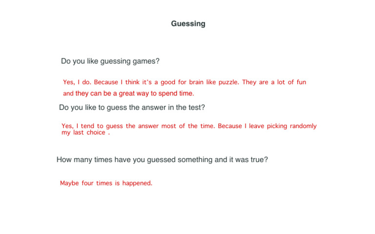 Guessing | PDF | Self-Improvement