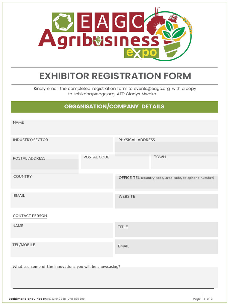 Exhibitor Form TZ Final | PDF