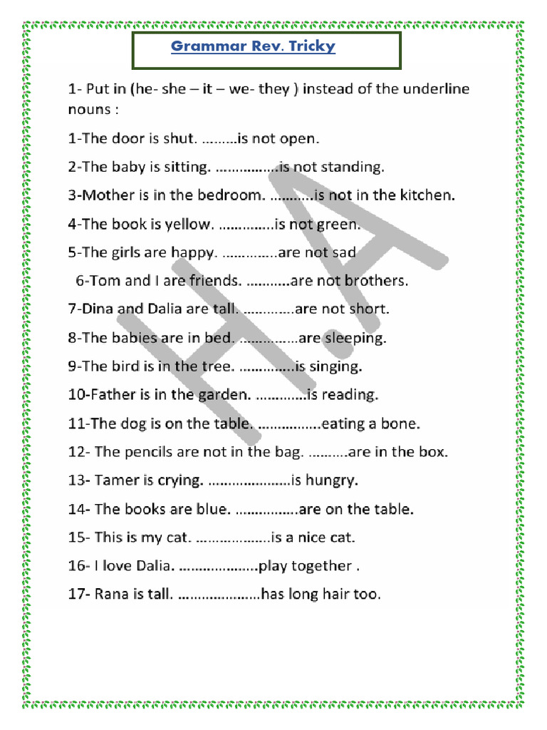 Grammar Rev Tricky | PDF