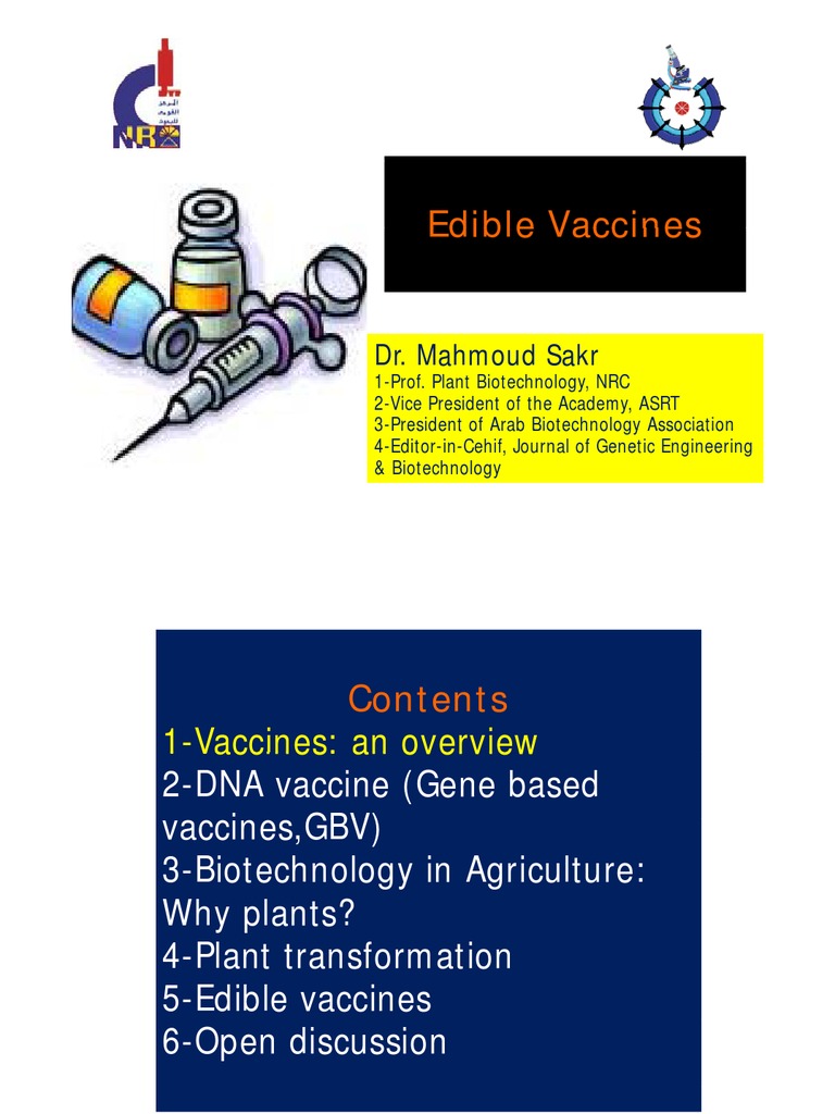 Edible Vaccines: An Overview of Plant-Based Vaccine Production | PDF ...