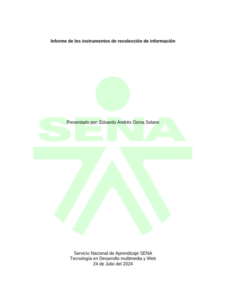 Informe Sena 1 | PDF | Metodología de encuesta | Comida rápida