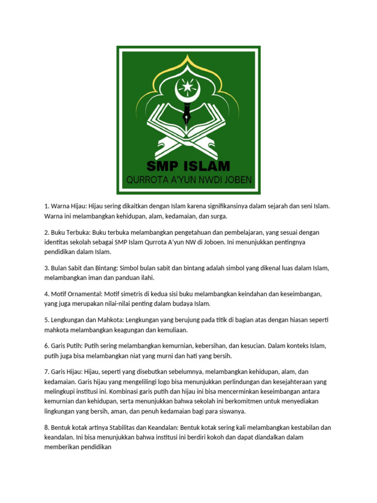 Simbolisme Logo SMP Islam Qurrota A’yun | PDF | Karier & Perkembangan