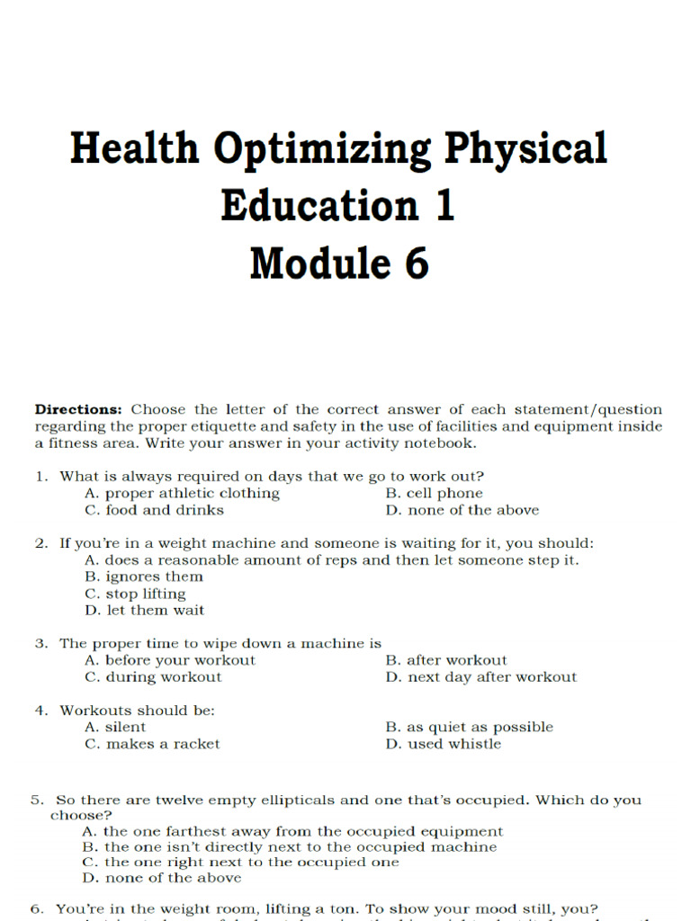 PE 1 Module 6 | PDF