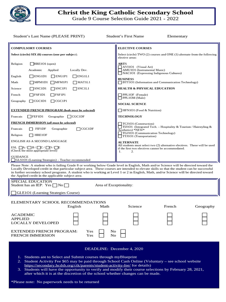 CTK Course Selection Guide 2021 2022 | PDF | English As A Second Or Foreign Language