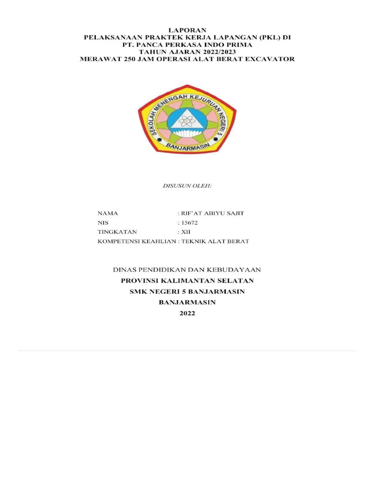 Contoh Laporan PKL Jurusan Teknik Alat Berat | PDF