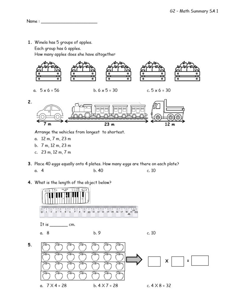 Math SA 1 Summary G2 Ok | PDF | Teaching Methods & Materials