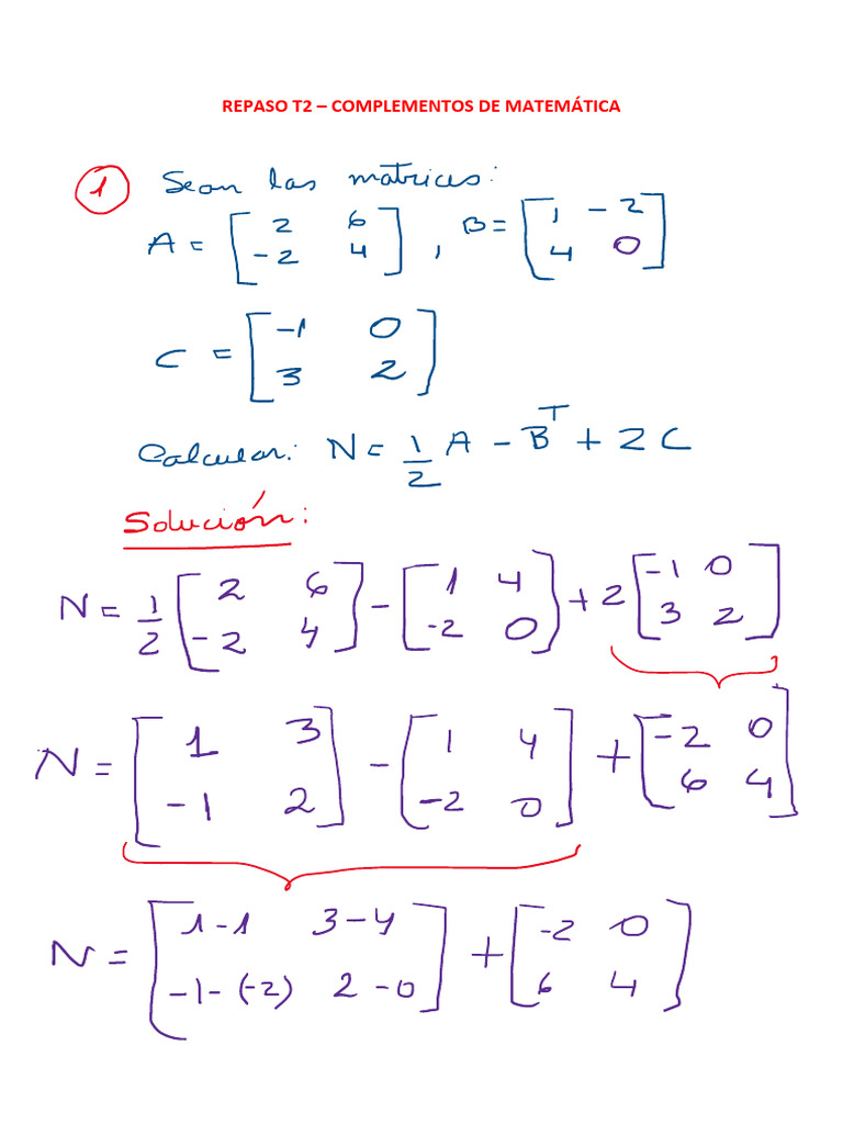 Repaso T2 Complementos de Matemática | PDF