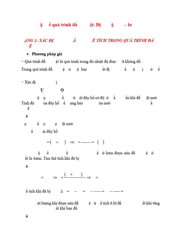 Bai Tap Ve Qua Trinh Dang Nhiet Dinh Luat Boi Lo Ma Ri Ot Co Loi Giai | PDF