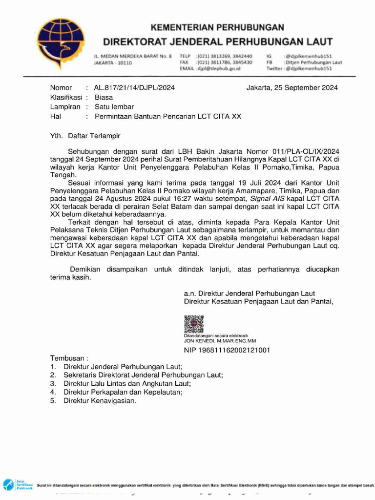 Permintaan Bantuan Pencarian LCT Cita XX (REVISI) | PDF