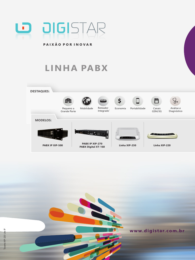 Arquivo-Catalogo Pabx Digistar | PDF | Voz sobre IP (VoIP) | Endereço de IP