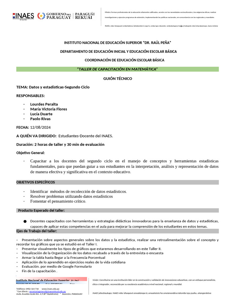 Capacitación Docente en Estadística | PDF | Enseñando | Estadísticas