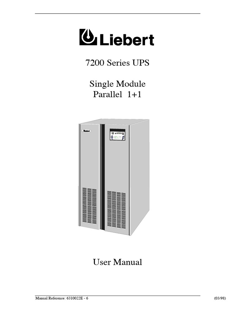 Liebert 7200 UPS User Manual | PDF | Power Inverter | Rectifier