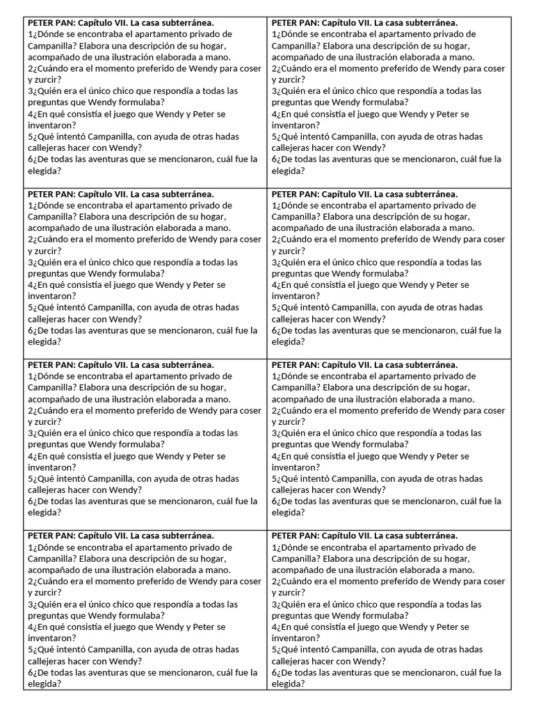 Resumen del Capítulo 7 de Peter Pan | PDF | Peter Pan